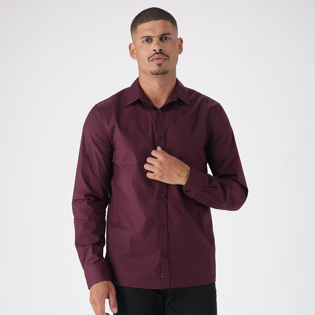 Dunns Clothing | Navarro Shirt _ 147301 _ Burgundy | R229