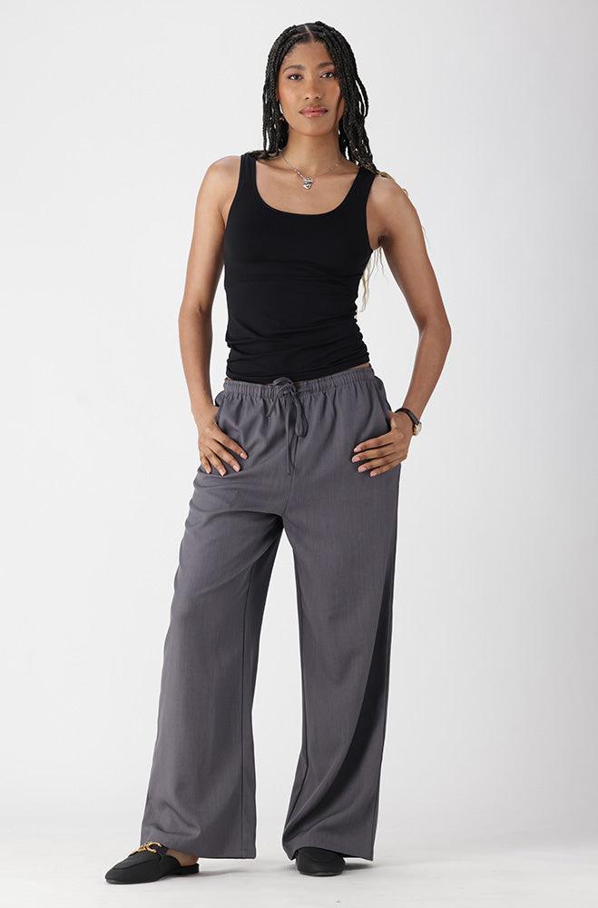 Shannon Wide Leg Pants _ 162065 _ Grey Mel – Dunns